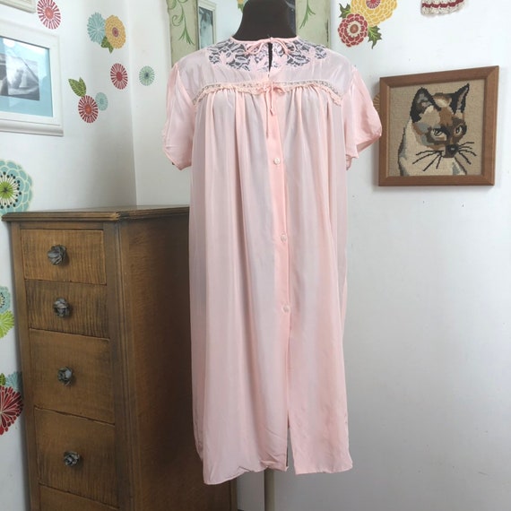 Vintage Rayon Nightgown, 1940s Blush Pink Nightie wit… - Gem Vintage Rayon Nightgown, 1940s Blush Pink Nightie wit… - Gem