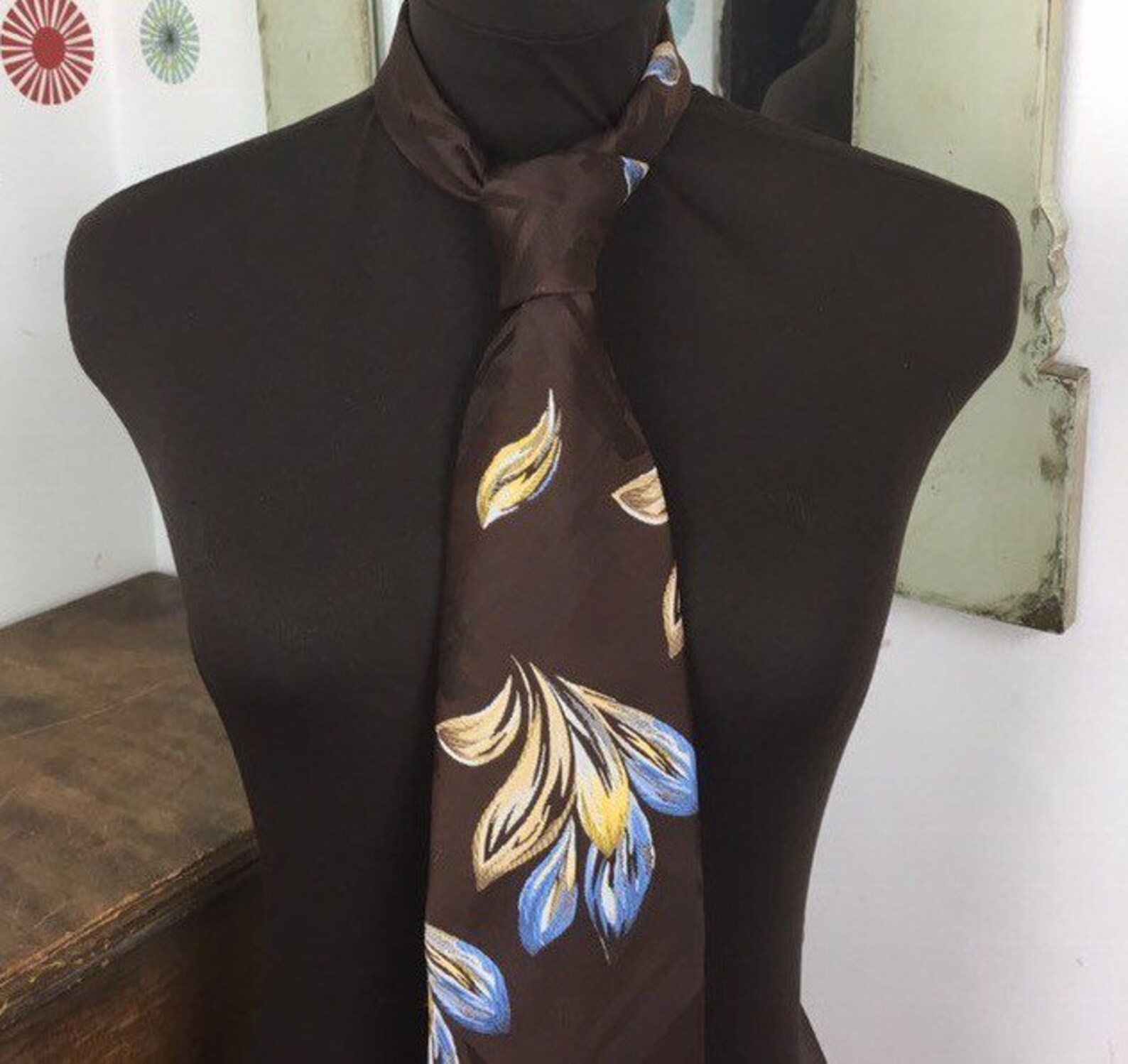 Vintage Wide Floral Tie, 1970s Super Wide Necktie in Polyester Flower ...