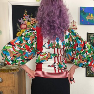 Vintage Diane Freis Blouse, 1980s Bohemian Maximalist Top With Balloon ...