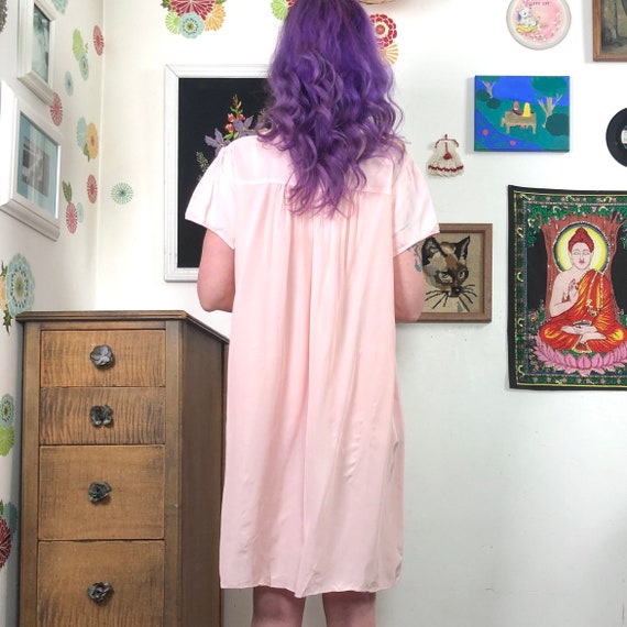 Vintage Rayon Nightgown, 1940s Blush Pink Nightie wit… - Gem Vintage Rayon Nightgown, 1940s Blush Pink Nightie wit… - Gem