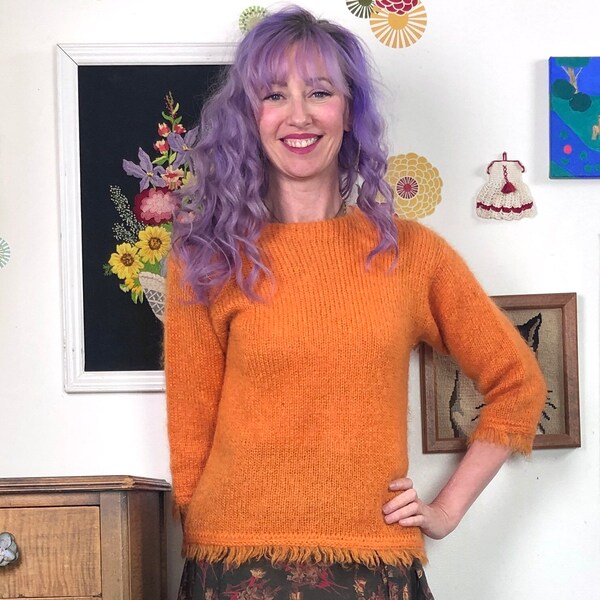 Orange Wool Sweater - Etsy