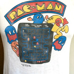 Vintage Pac-man T-shirt, 1980s Distressed Pacman Graphic Tee Sz S-M - Etsy