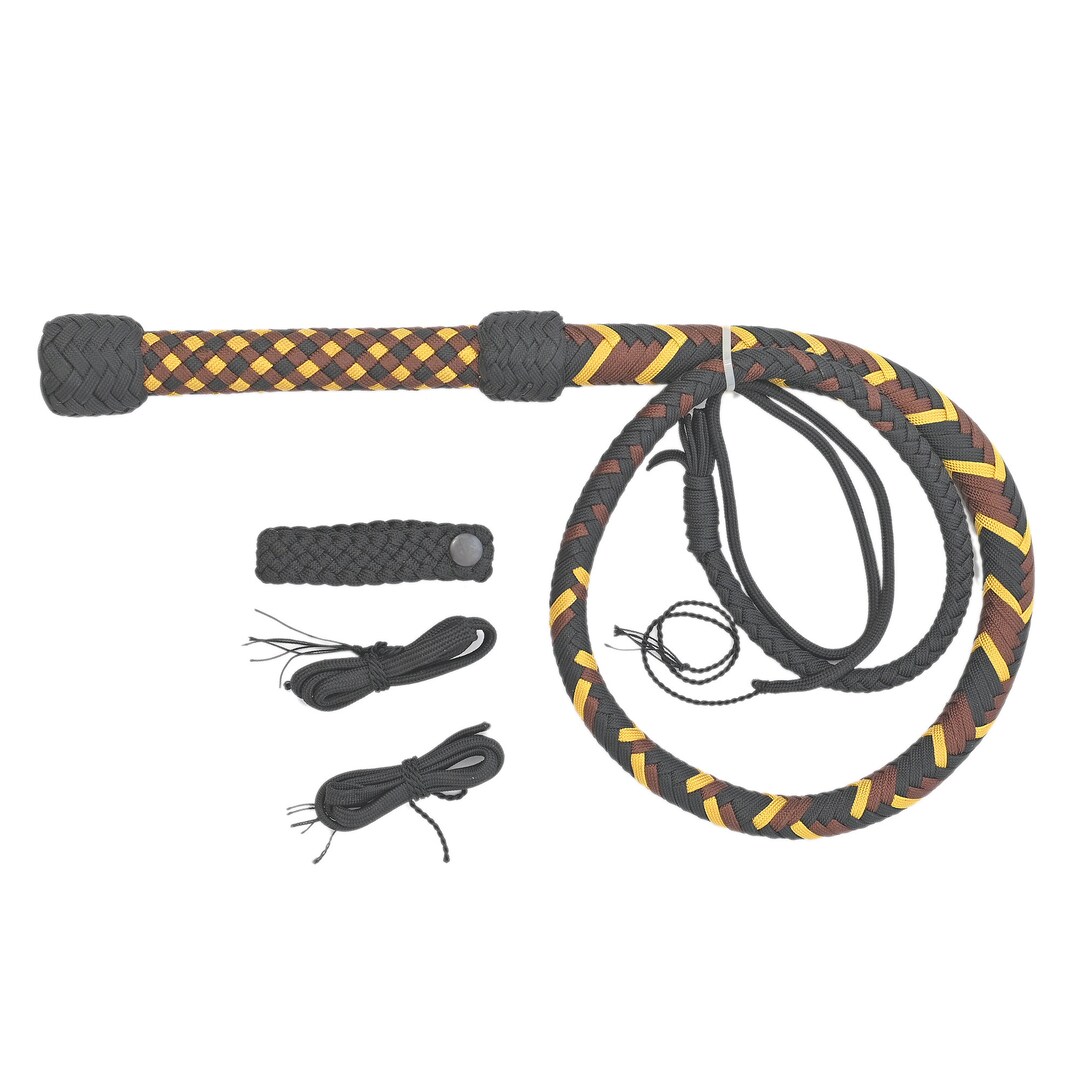 12 Plaited Handmade Bullwhip 4 Feet Long Top Grain Nylon Multicolor ...