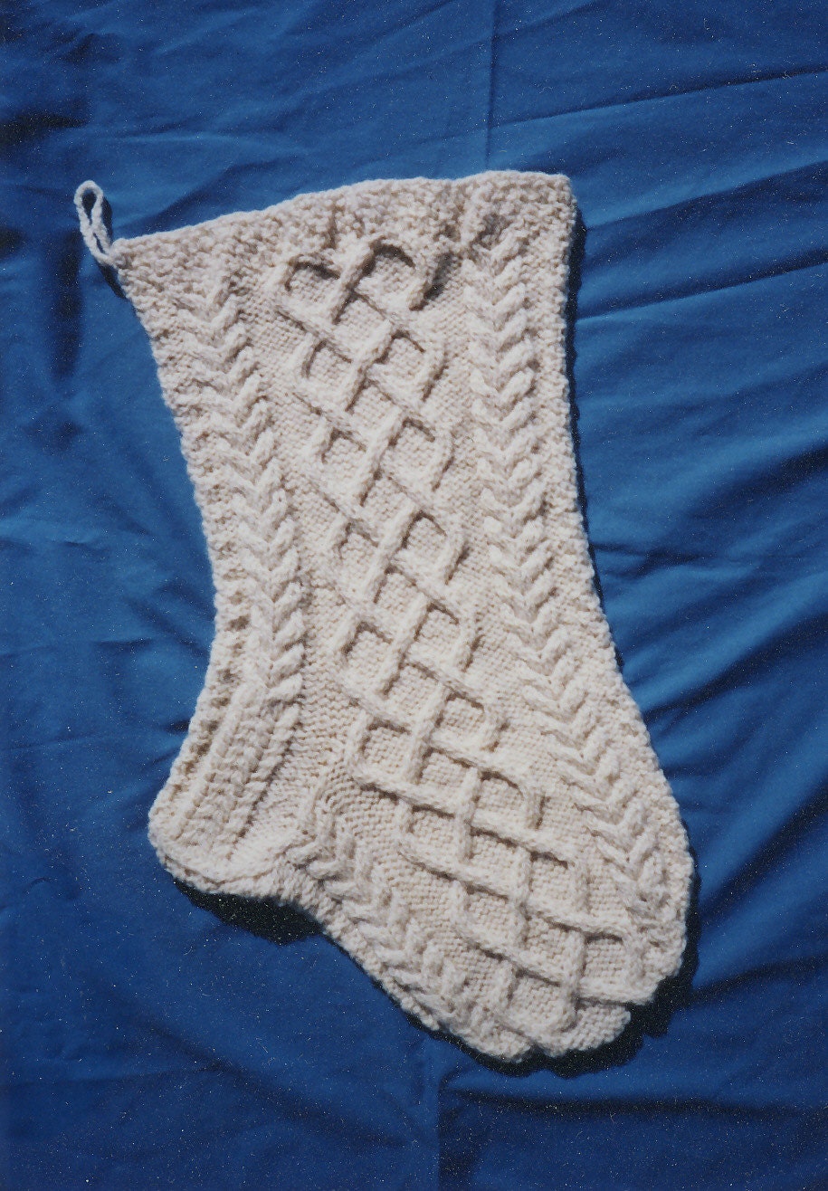 Aran Christmas Stocking Knitting Pattern - Cuileann (holly) (PDF ...