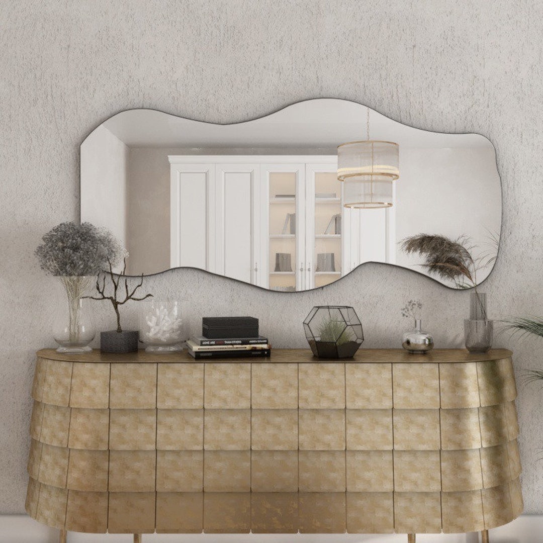 Irregular Large Console Mirror Asymmetrical Bathroom Wall Mirror Shaped ...