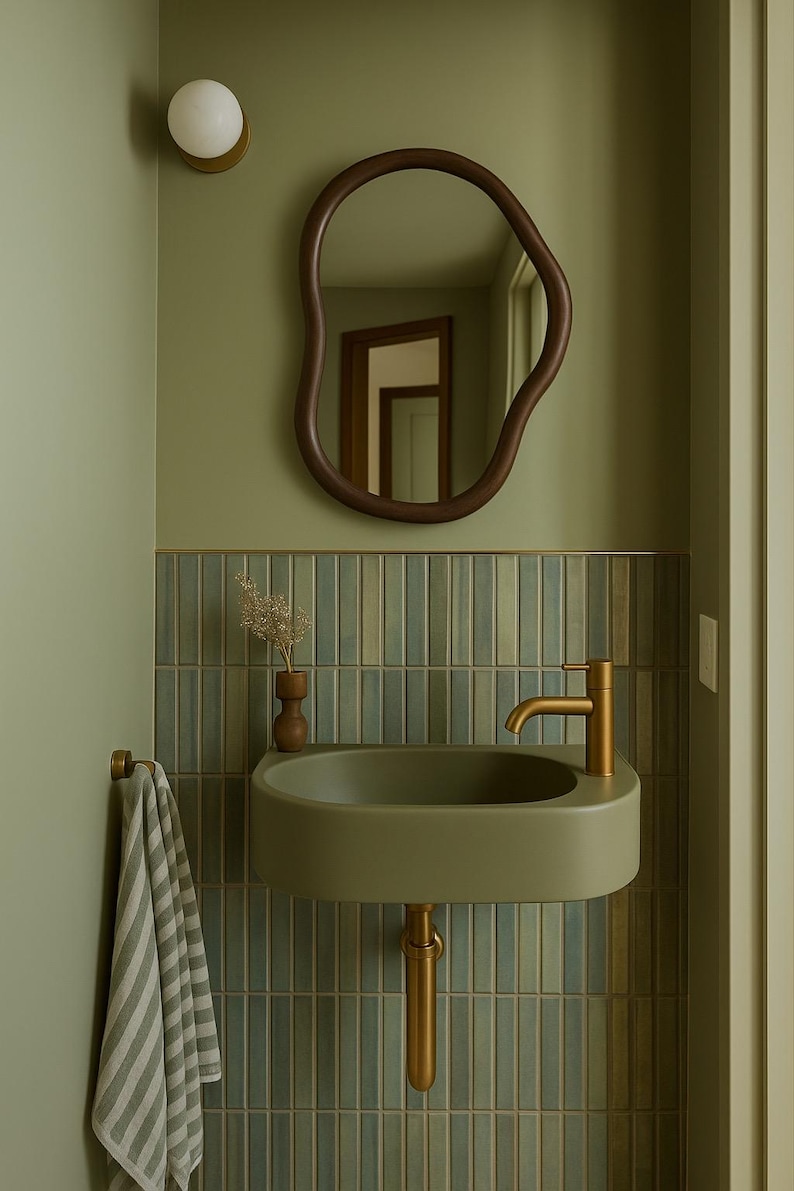 Asymmetrical Wooden Frame Wall Mirror: Decorative Irregular Shape - Etsy