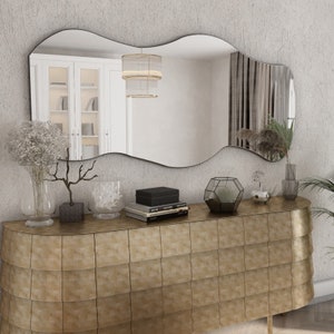 Irregular Large Console Mirror Asymmetrical Bathroom Wall Mirror Shaped ...