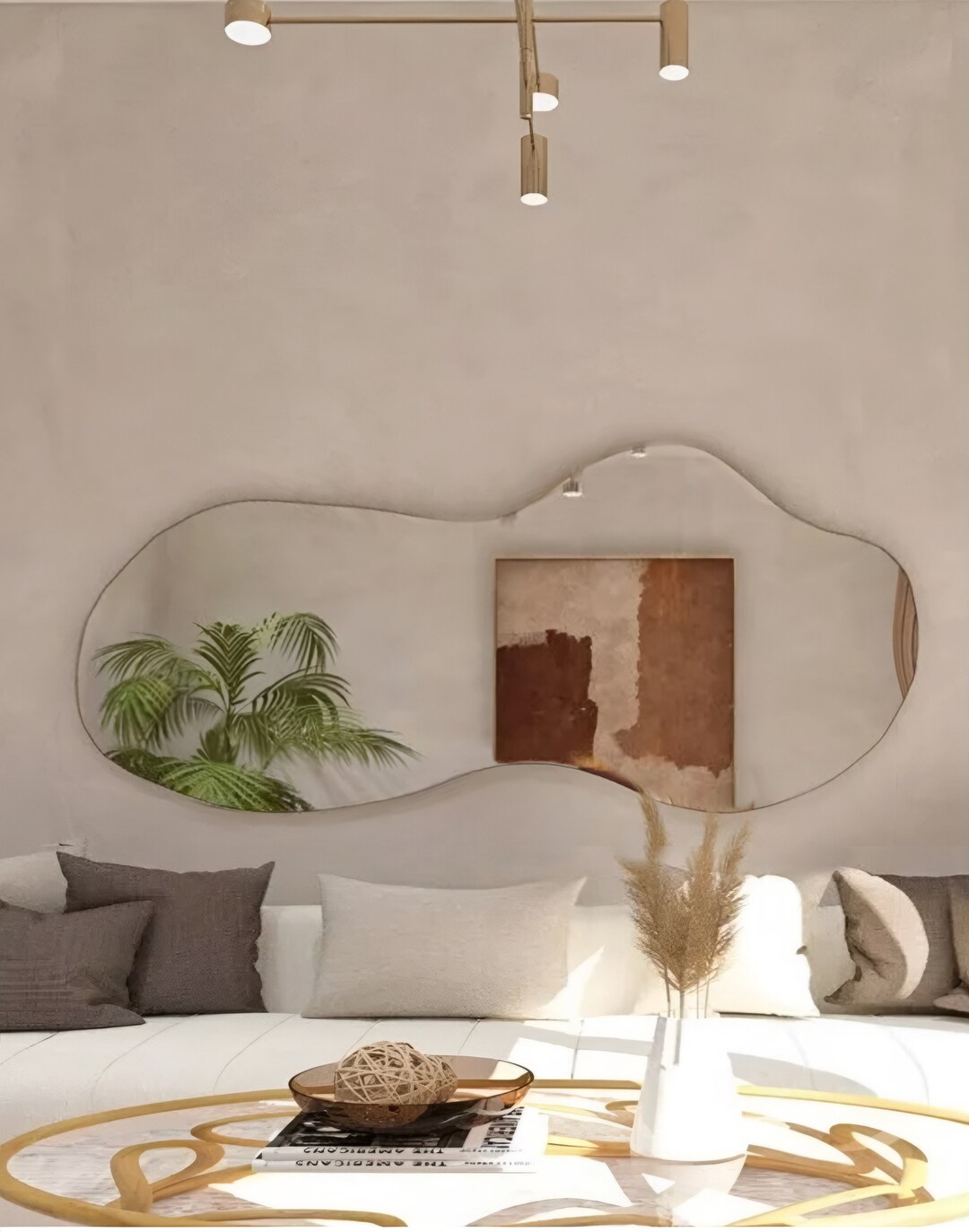 Shaped Bathroom Large Mirror Asymmetrical Console Wall Mirror Irregular ...