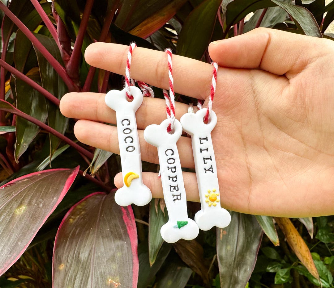 Personalized Dog Bone Decor,clay Tree Ornaments,dog Bone Birthday Decor ...