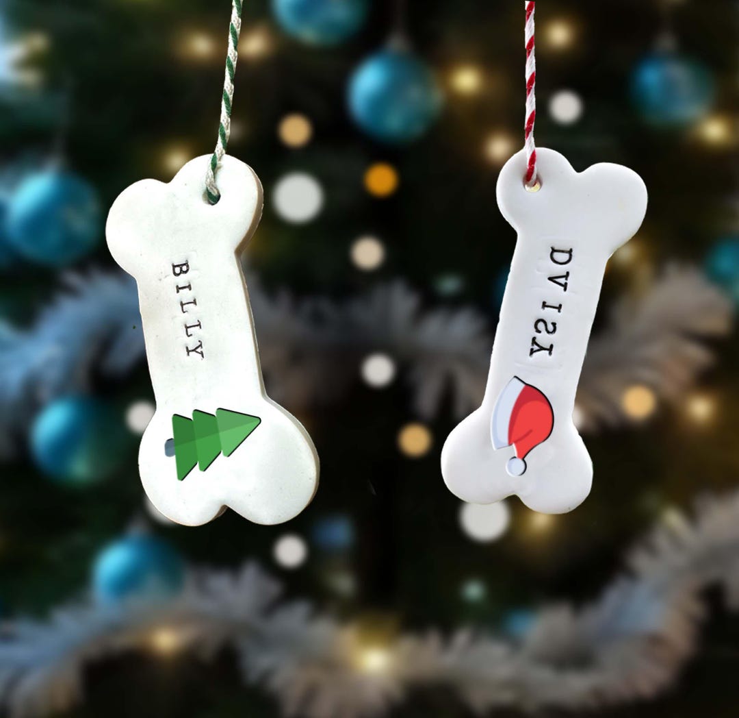 Custom Dog Bone Christmas Ornaments,personalized Dog's First Christmas ...