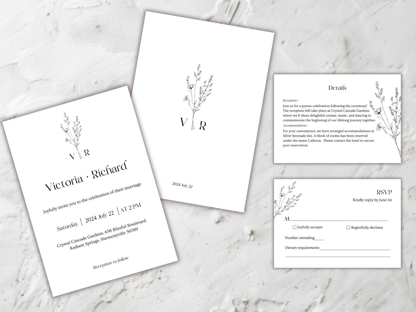 Printable Editable Wedding Invitation Template, Printable Wedding ...