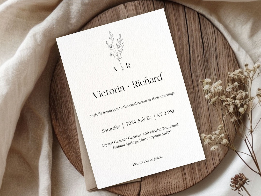 Printable Editable Wedding Invitation Template, Printable Wedding ...
