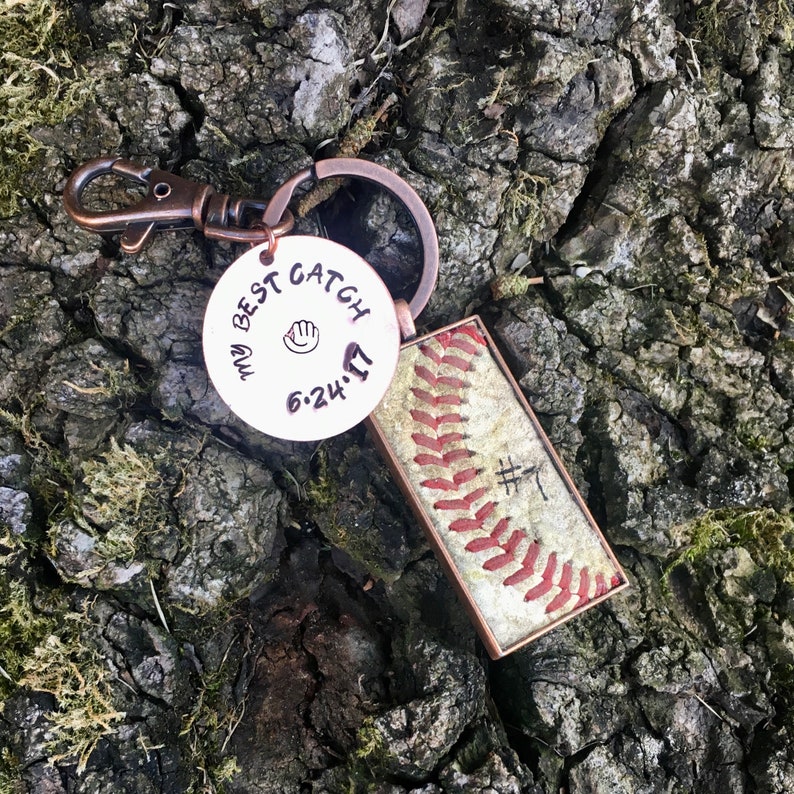 Real Baseball Seam Keychain • Personalized or Plain • Dad Gift • Coach ...