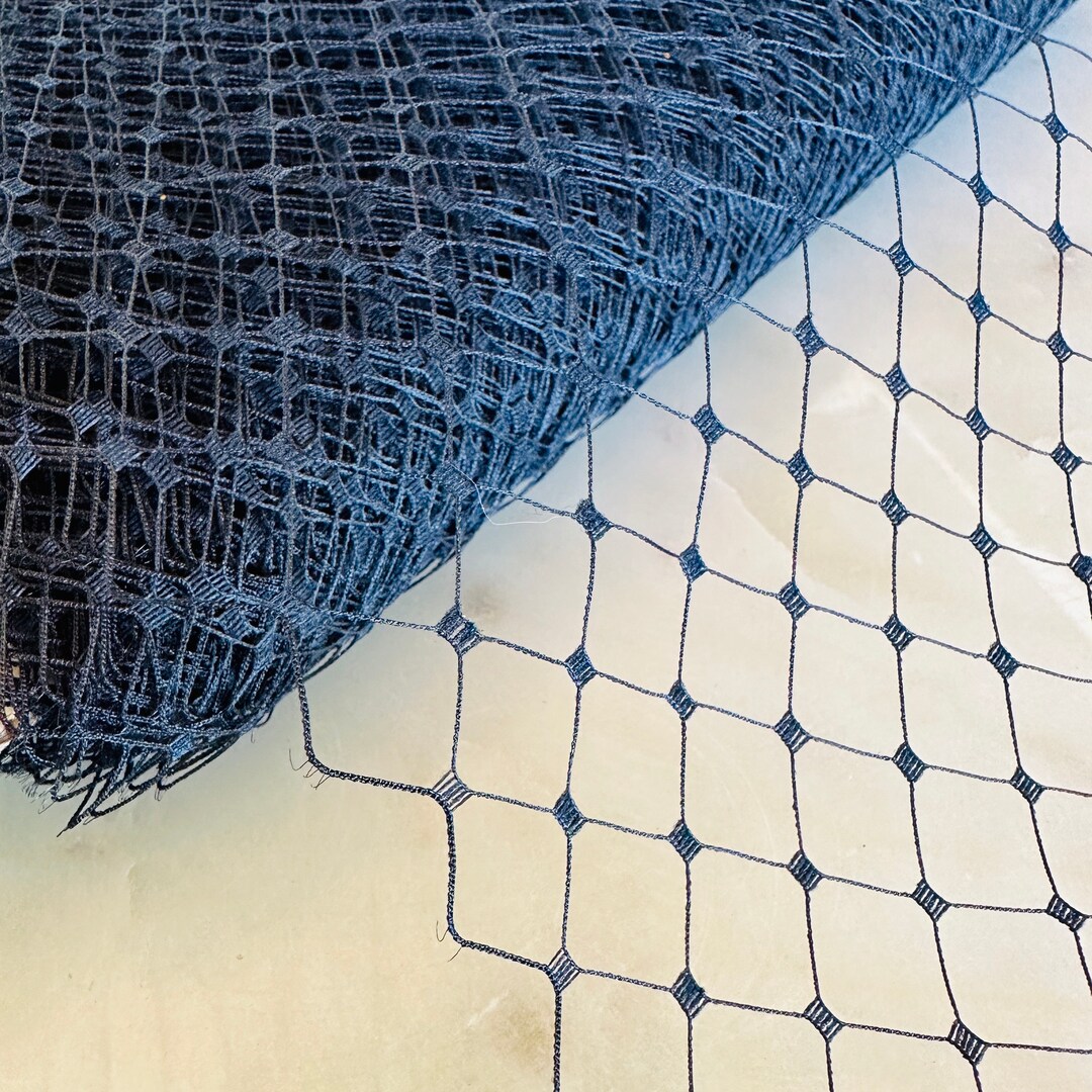 Navy Blue Merry Widow Hat Netting • Wide Hole Netting • Millinery ...