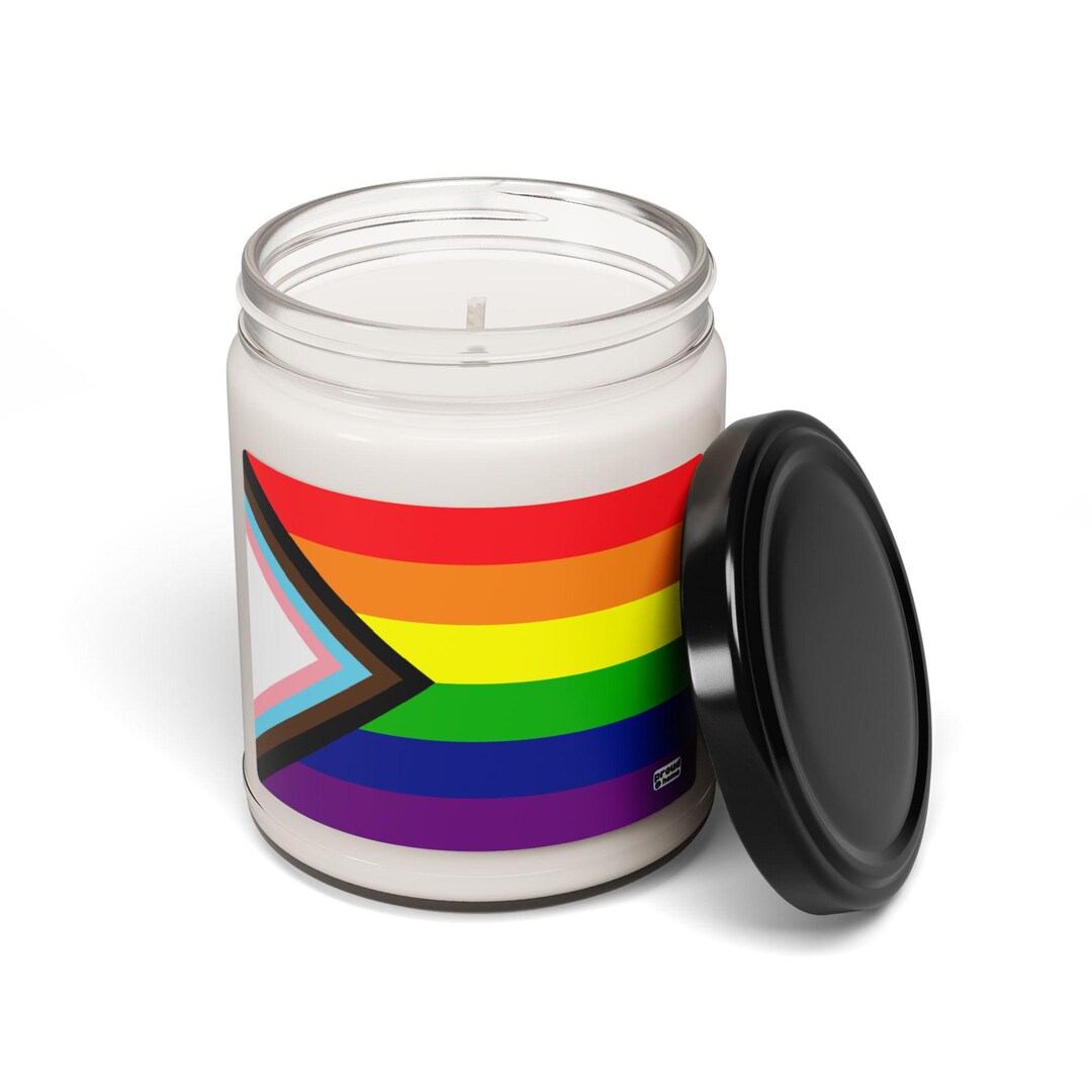 Progress Pride Flag Candle, LGBTQ Candle, Rainbow Candle, Decorative ...