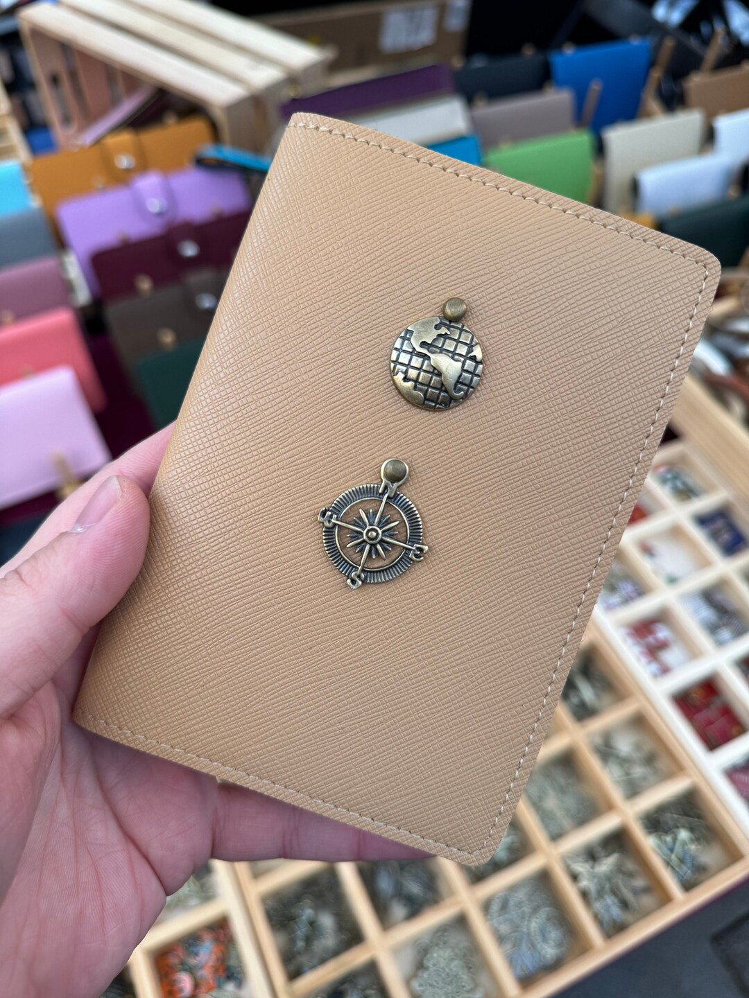Beige Compass Passport Cover - Etsy
