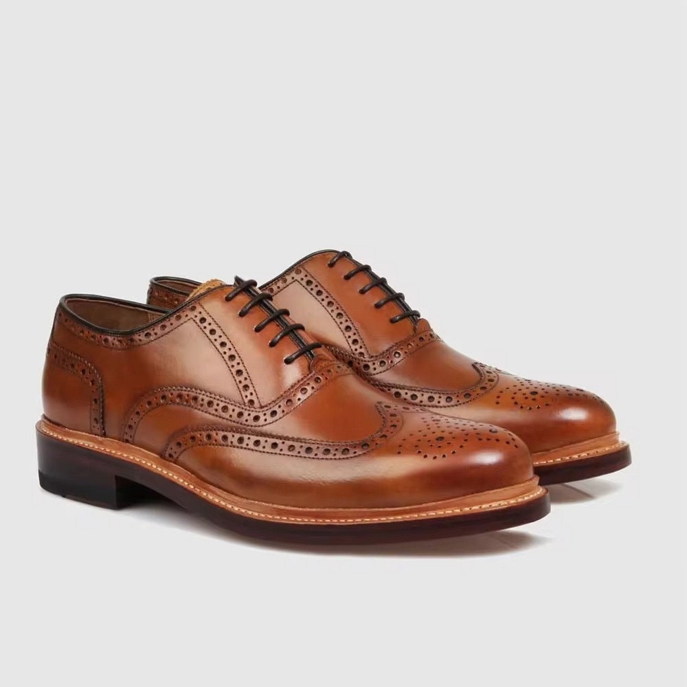 New Men's Styles Oxford Brogue Custom Logo Luxury Laces Italian ...