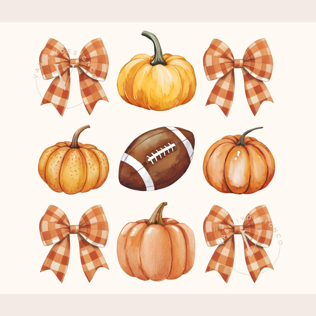 5 Coquette Pumpkin Football Png, Fall Vibes Png, Fall Pumpkins ...