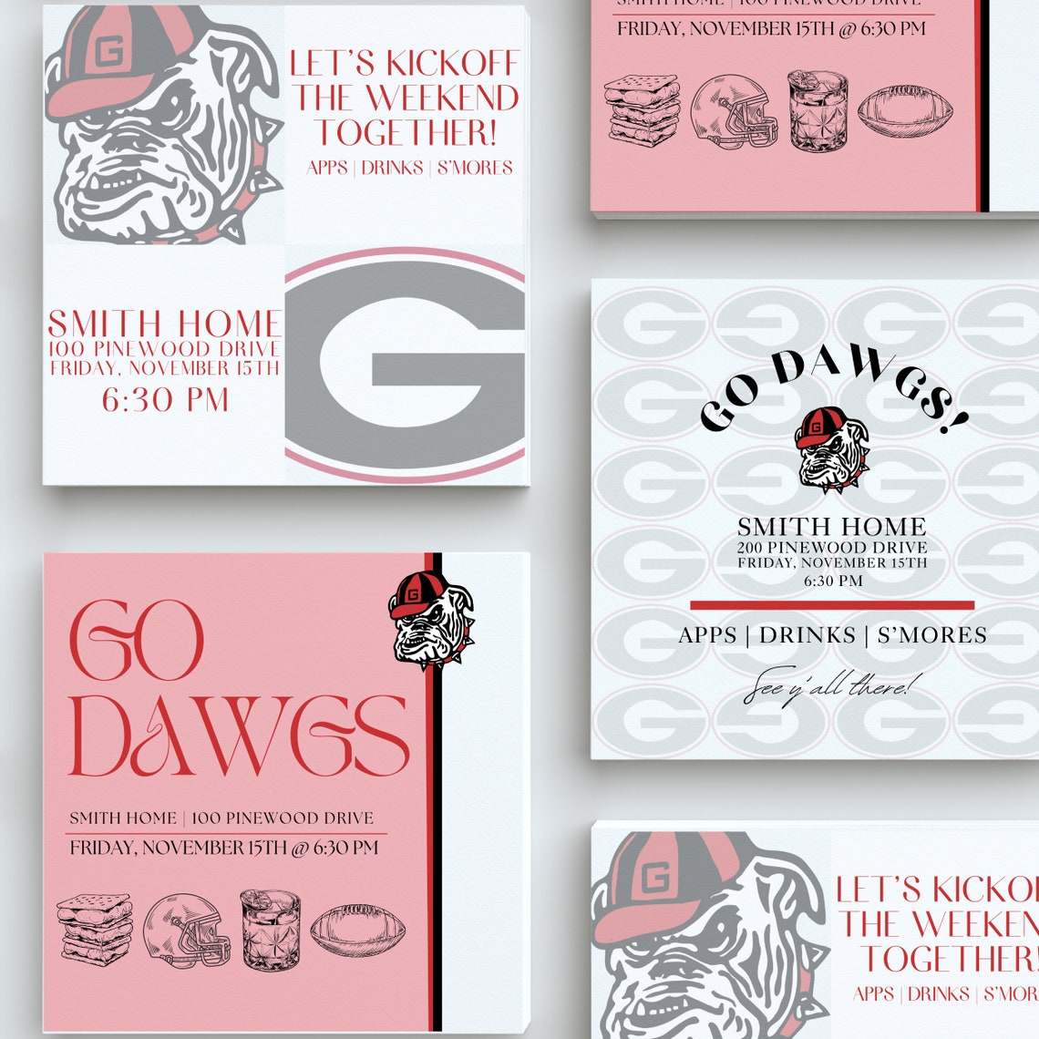 Football Tailgate (UGA) Invitation Template | Canva Template | INSTANT ...