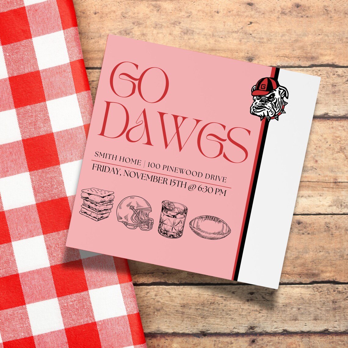 Football Tailgate (UGA) Invitation Template | Canva Template | INSTANT ...