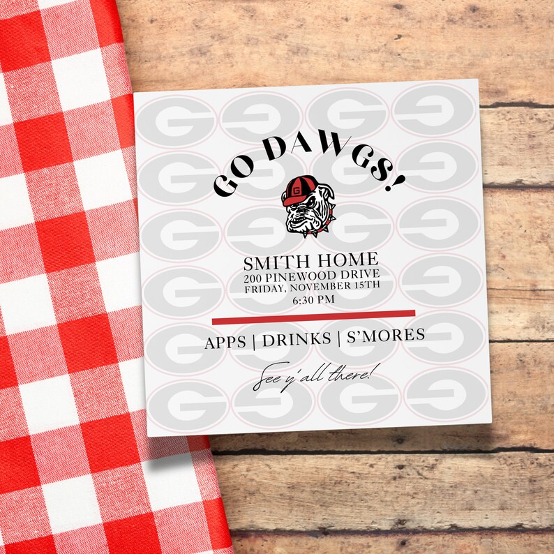 Football Tailgate (UGA) Invitation Template | Canva Template | INSTANT ...