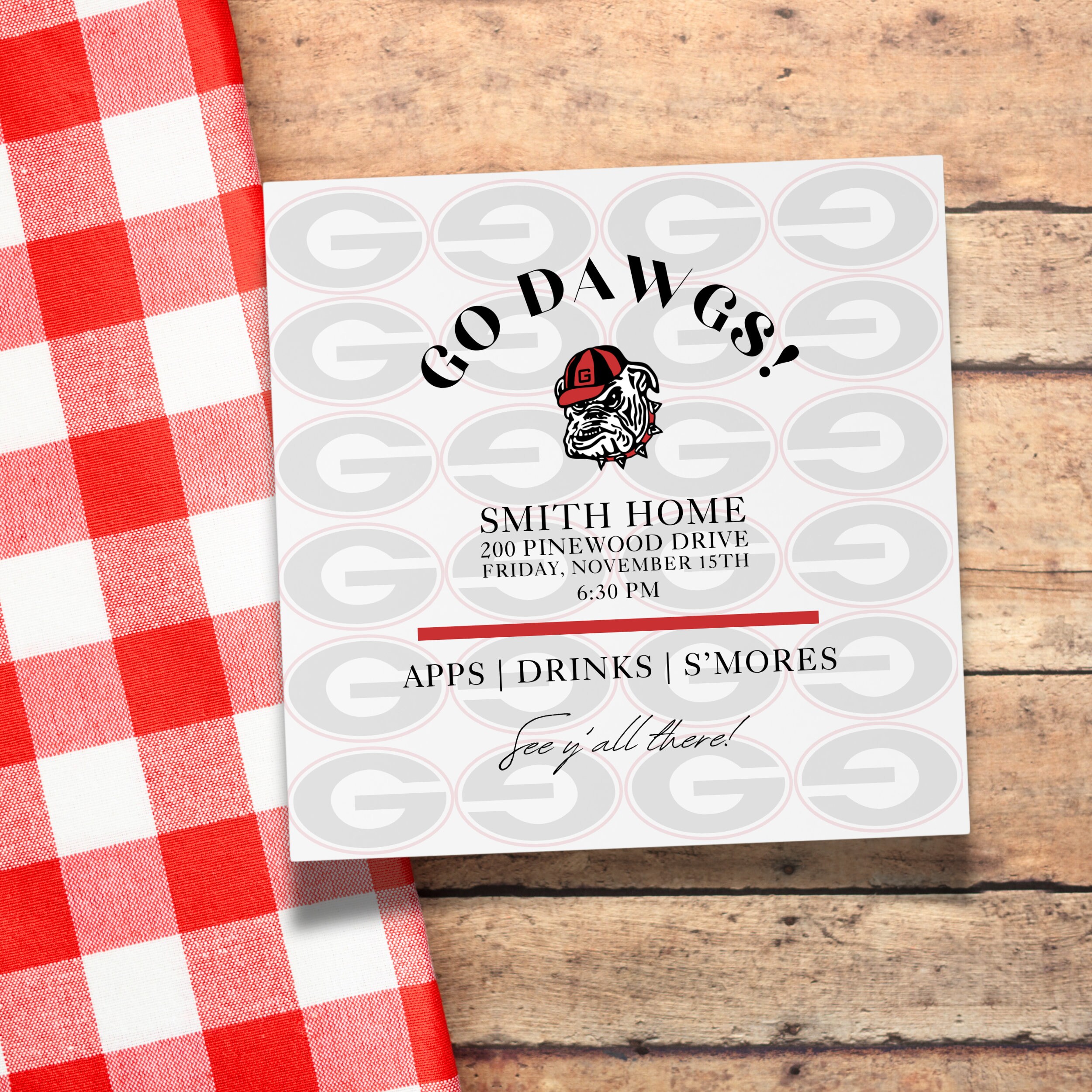 Football Tailgate (UGA) Invitation Template | Canva Template | INSTANT ...