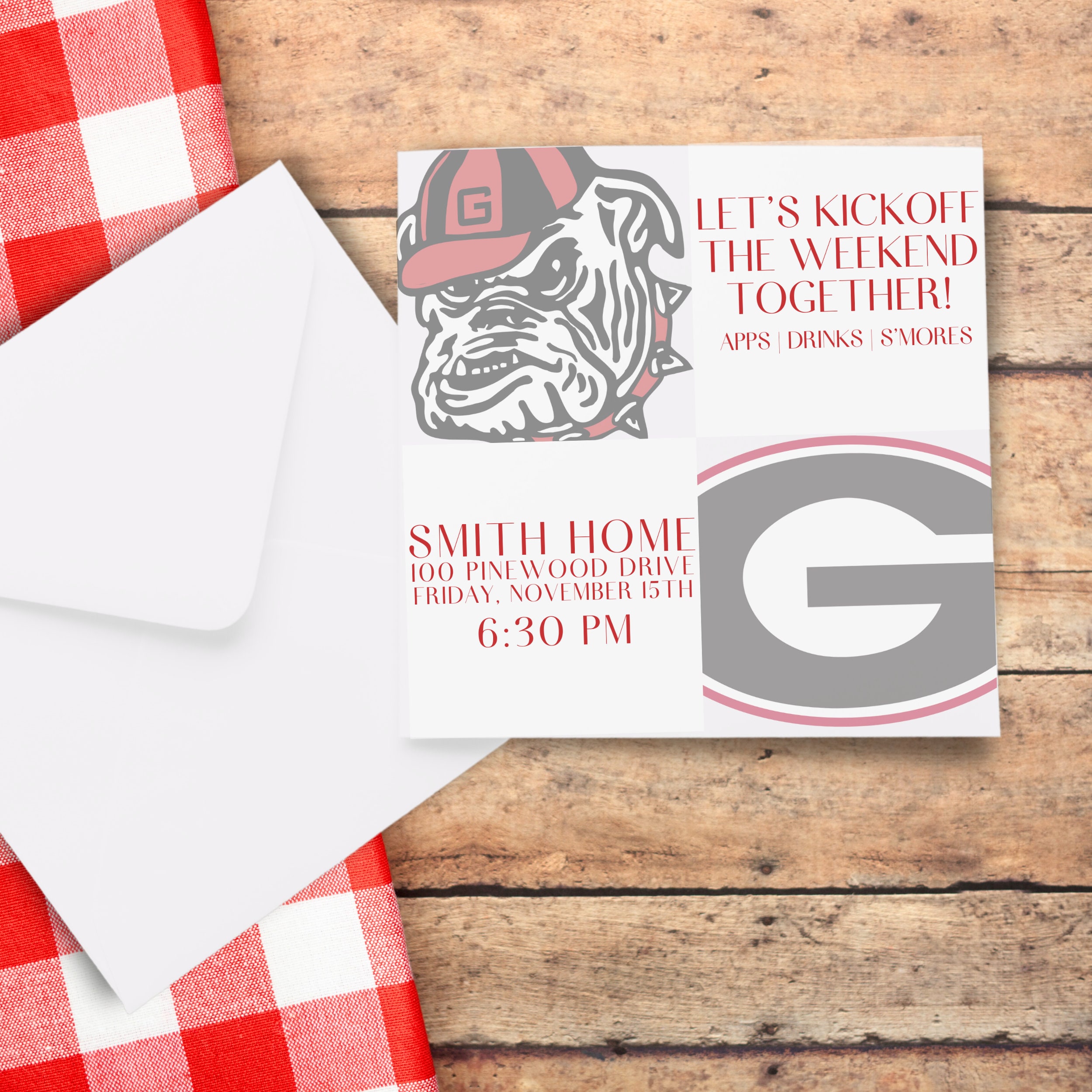 Football Tailgate (UGA) Invitation Template | Canva Template | INSTANT ...