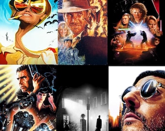 80s Movie Poster Collage Kit, Retro Textless Prints (digital Download ...