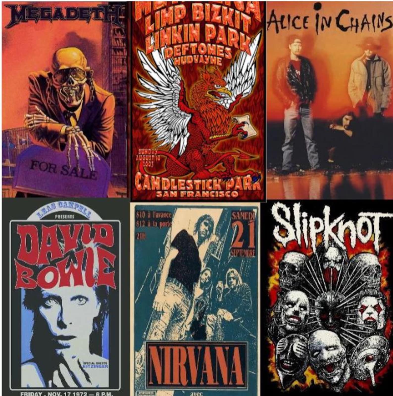 125PCS Vintage 90'S ROCK/METAL Best Concert Poster A4 HD /vintage Music ...