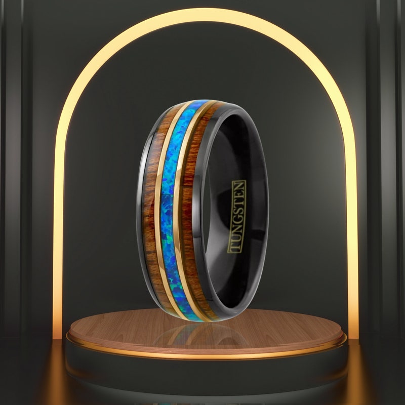 Wood Inlay Ring - Etsy