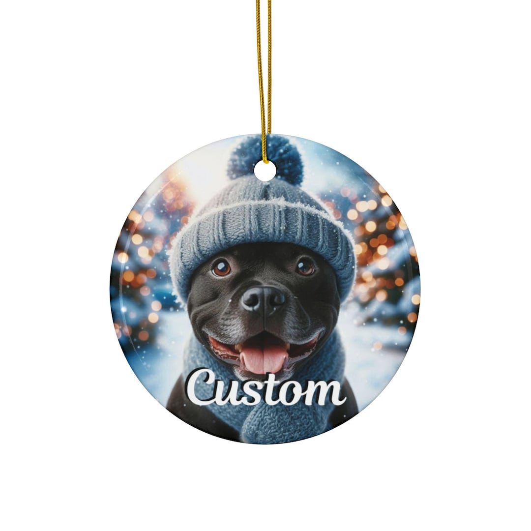 Personalized Staffordshire Bull Terrier Christmas Ornament, Holiday ...