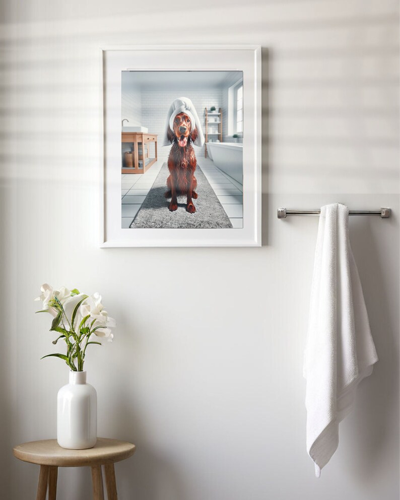 Irish Setter Towel on Head Bathroom Towel Poster Print Irish Setter ...