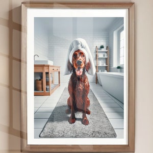 Irish Setter Towel on Head Bathroom Towel Poster Print Irish Setter ...