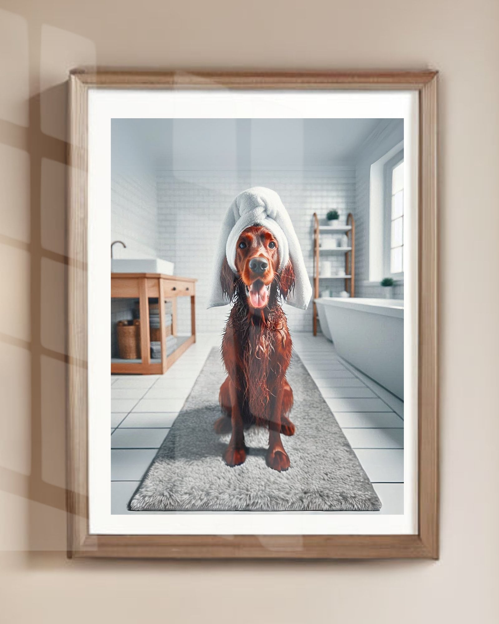 Irish Setter Towel on Head Bathroom Towel Poster Print Irish Setter ...