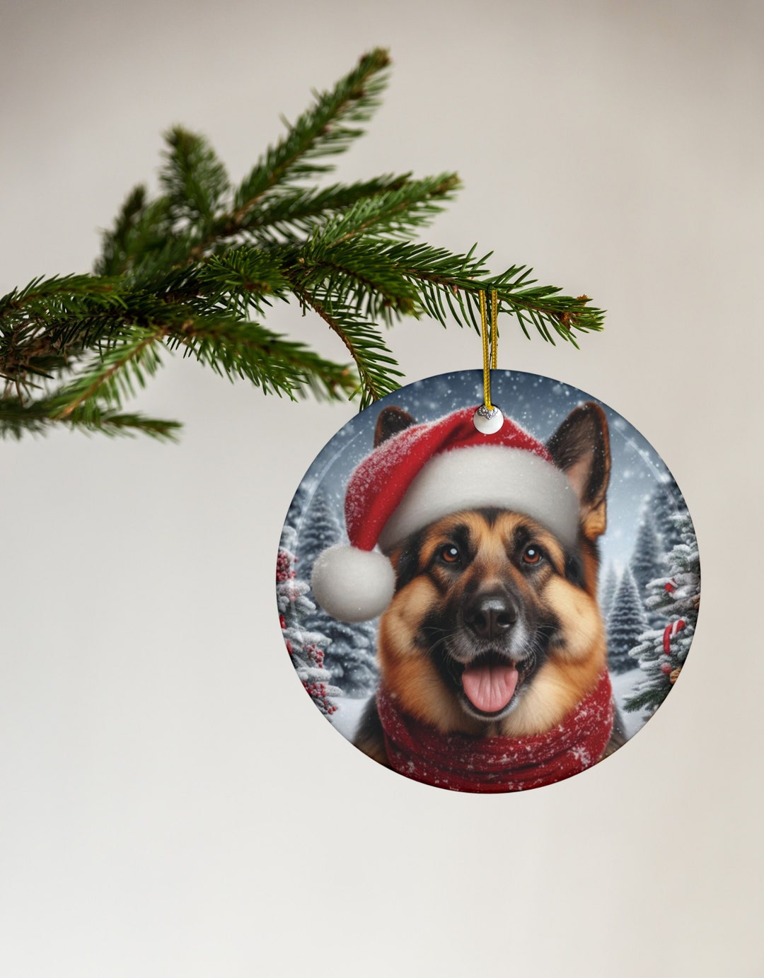 German Shepherd Christmas Ornament, German Shepherd Holiday Decor ...