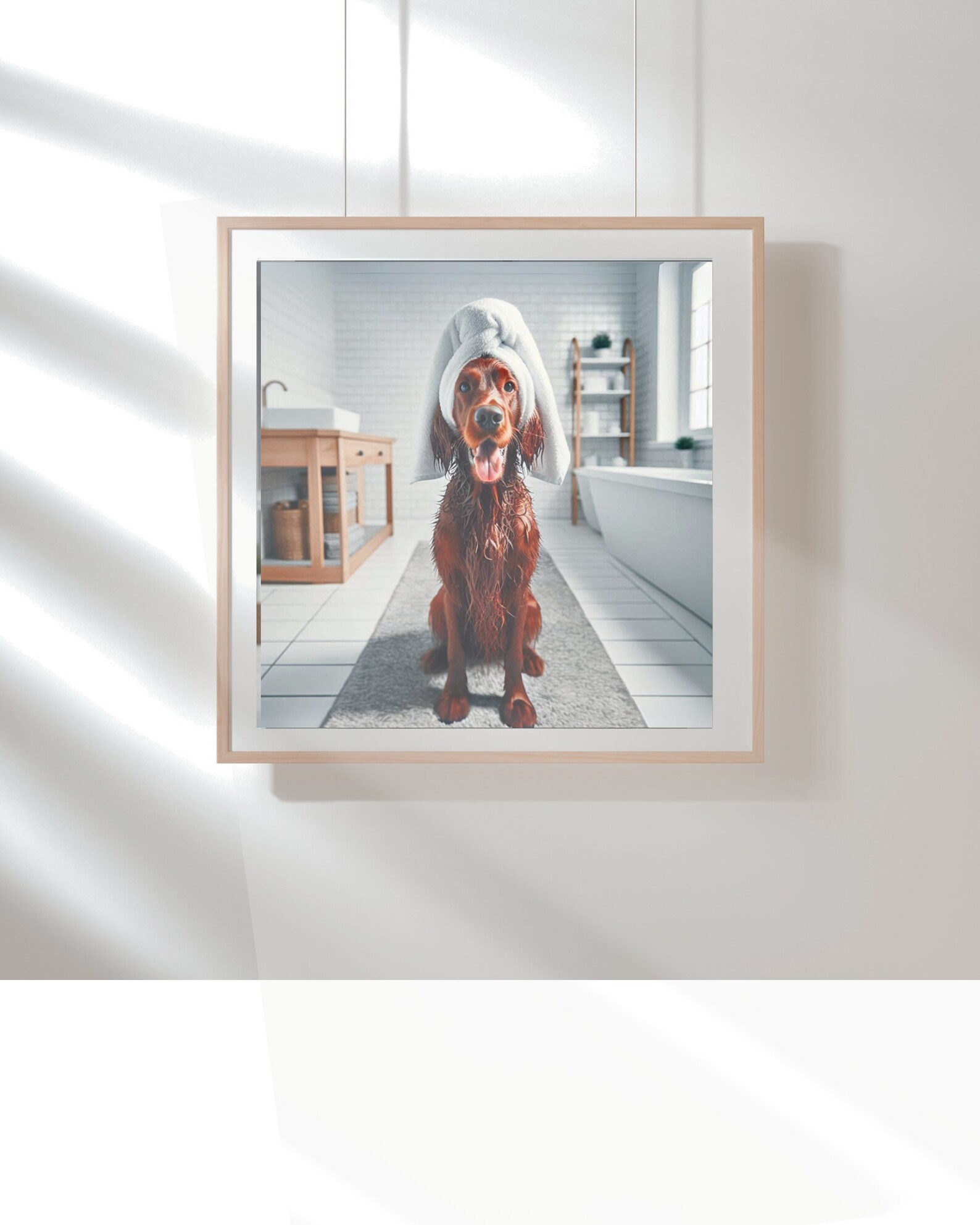 Irish Setter Towel on Head Bathroom Towel Poster Print Irish Setter ...
