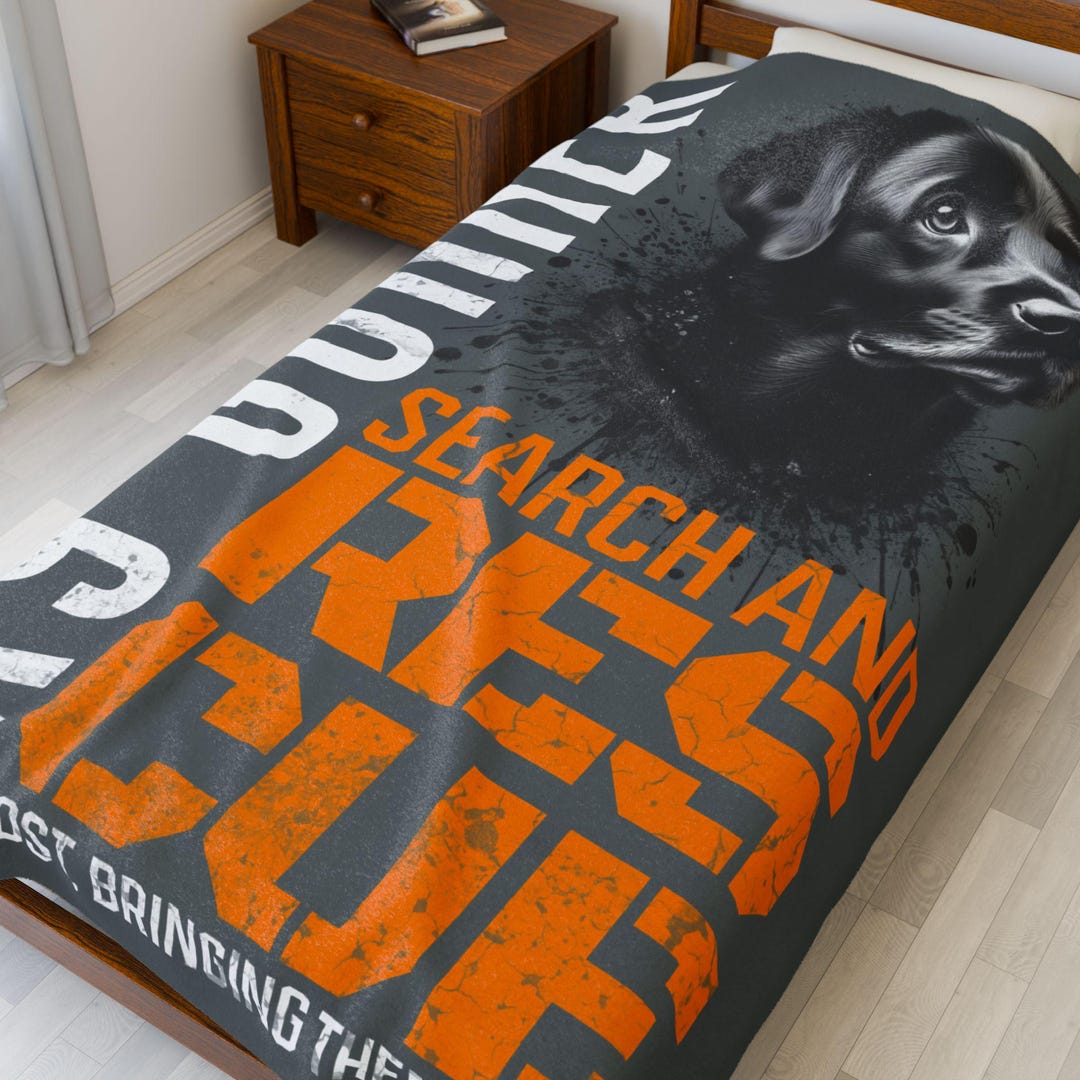 Personalized K9 SAR Blanket, Velveteen Plush Throw, Custom Search and ...