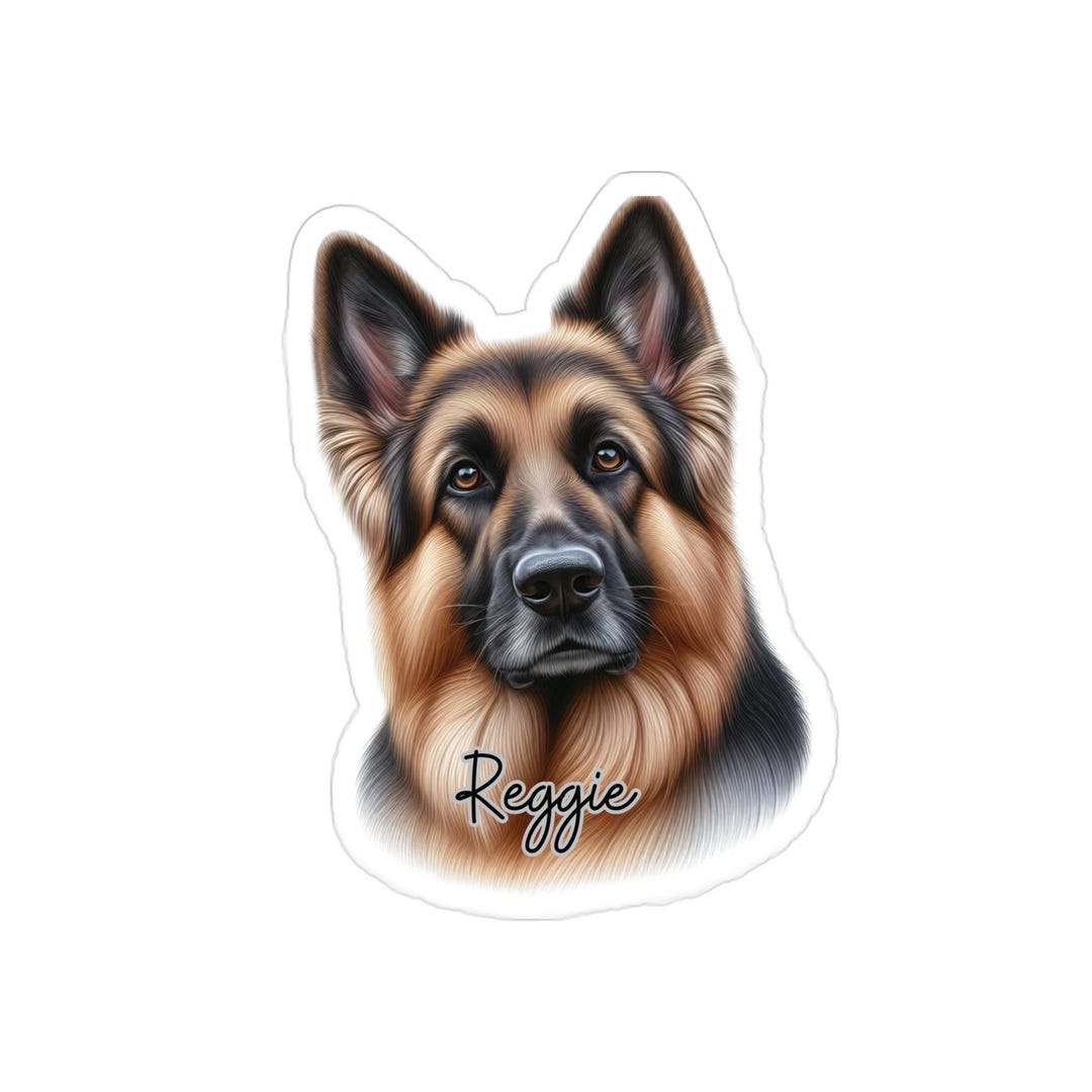 Custom German Shepherd Sticker, Cute Dog Die-cut Vinyl, Car Decal, Pet ...