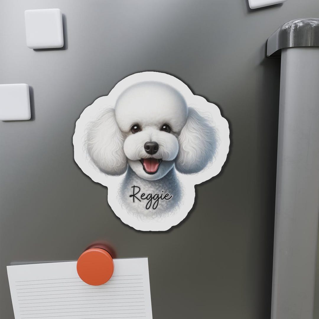 Personalized White Poodle Magnet With Dog Name, Custom Car or Fridge ...