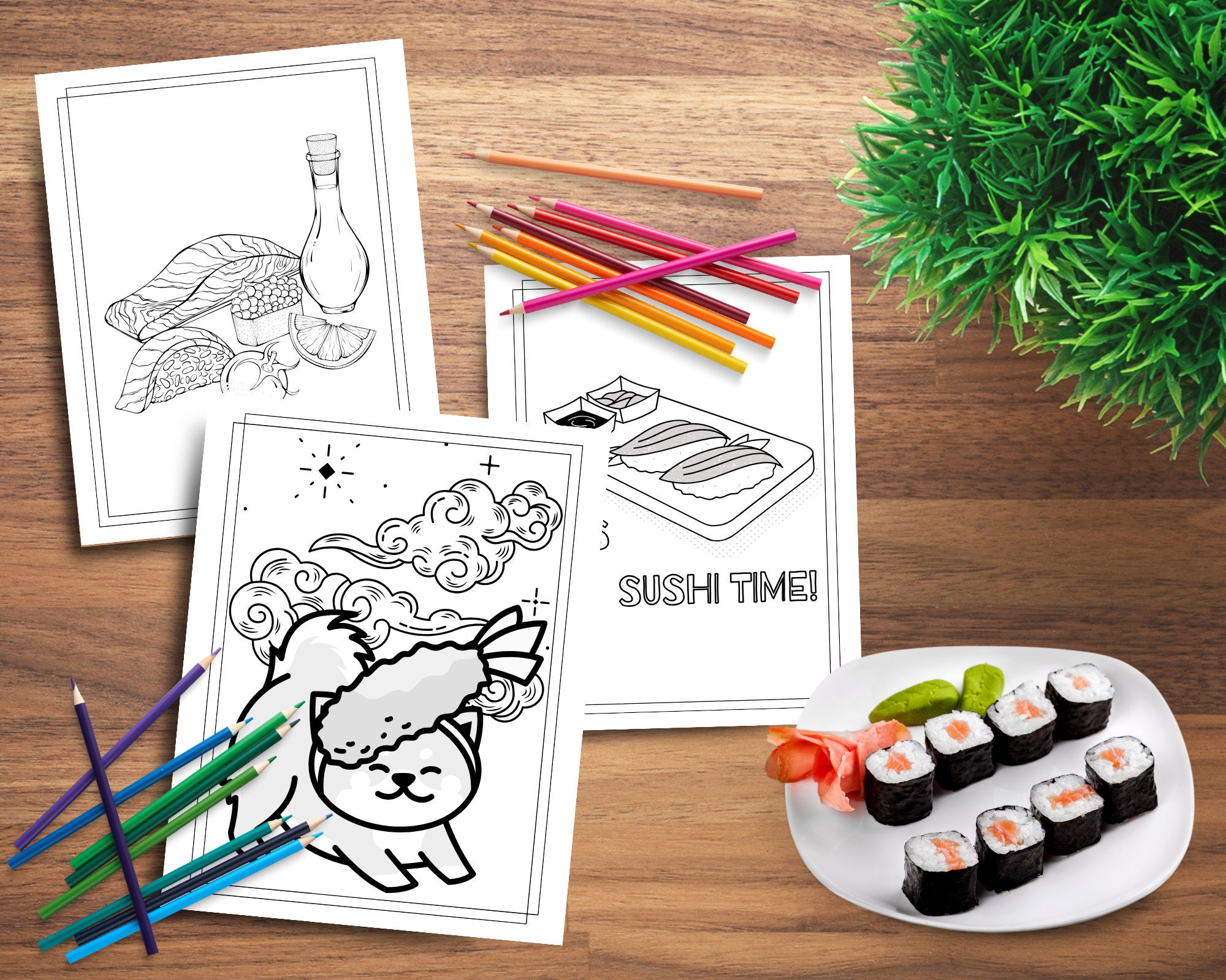 Love Sushi? | Kawaii Sushi Coloring Pages: Japanese Food Art Ft. Sushi ...