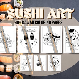 Love Sushi? | Kawaii Sushi Coloring Pages: Japanese Food Art Ft. Sushi ...