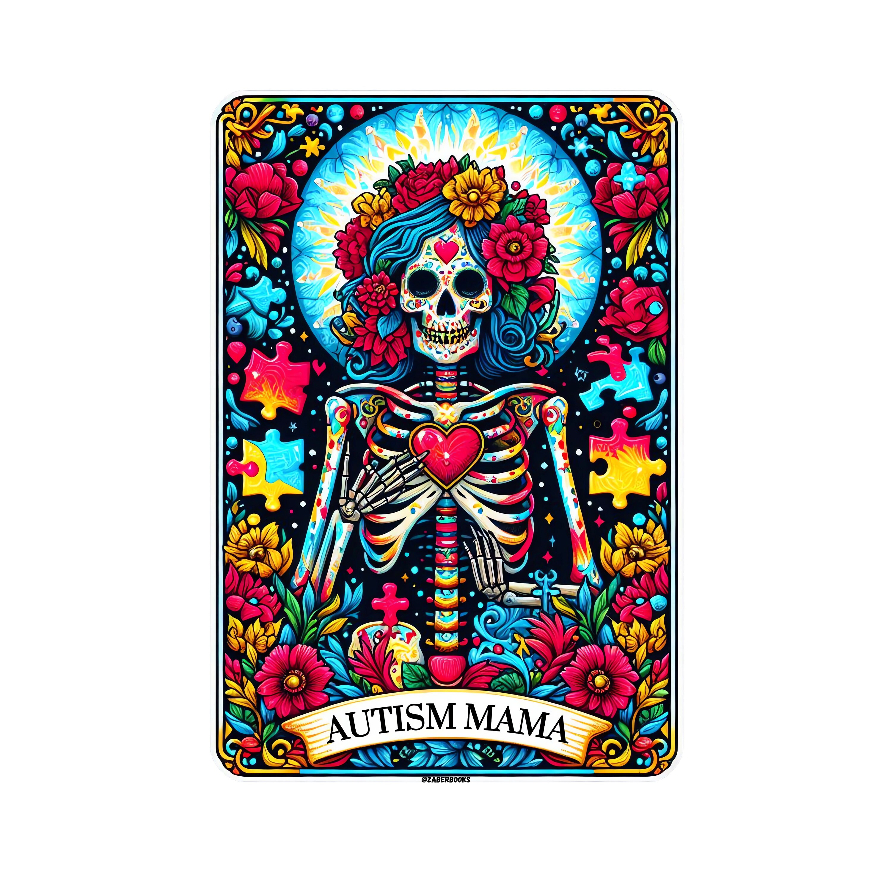 The Autism Mama Skeleton Tarot Card Sticker Cute Funny Sarcastic ...