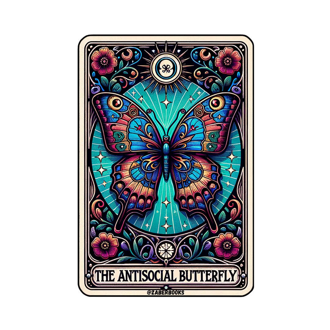 The Anti Social Butterfly Tarot Card Laminated Sticker Funny Sarcastic ...