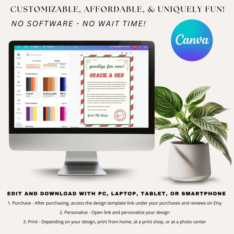 Editable Elf Goodbye Letter Elf Departure Letter Elf Farewell Letter ...