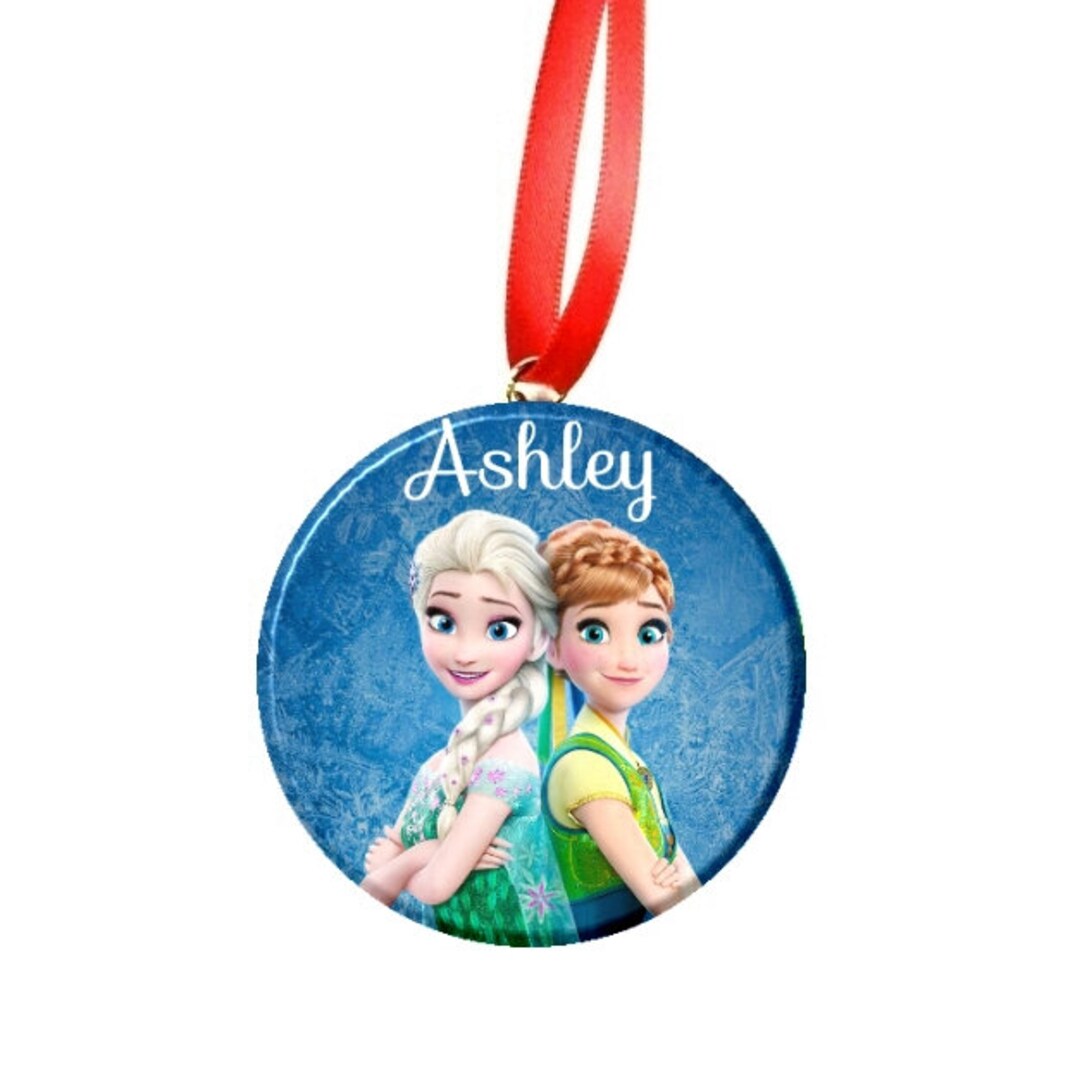 Personalize Frozen Anna Elsa Christmas Tree Pendant Ornament - Etsy