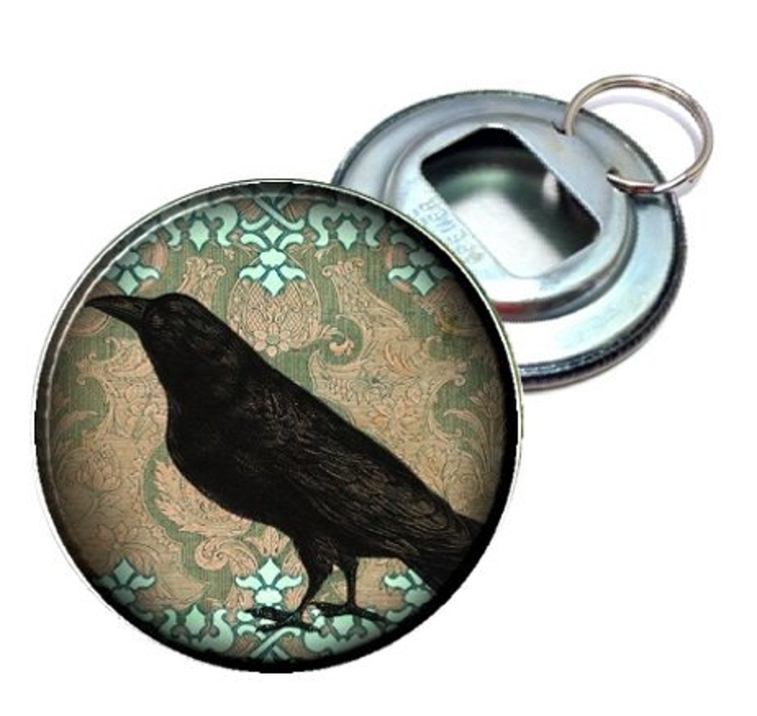 Victorian Damask Crow Image Bottle Opener - Etsy