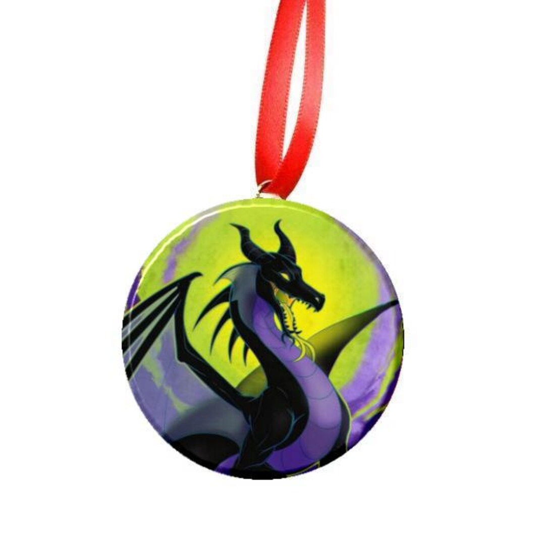 Sleeping Beauty Maleficent Dragon Image Christmas Tree 2.25" Ornament ...