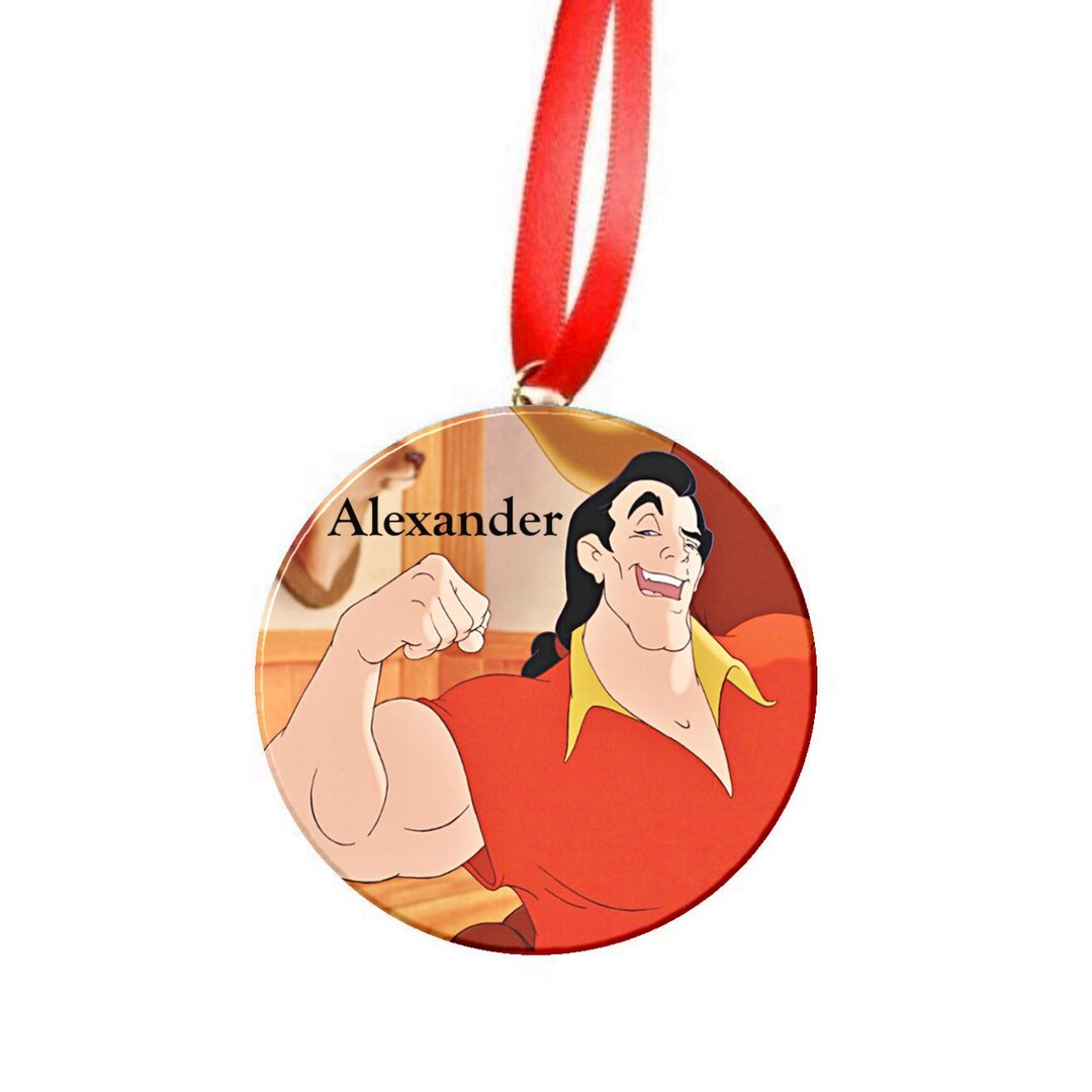 Personalized Beauty and the Beast Gaston Christmas Tree 2.25" Ornament ...