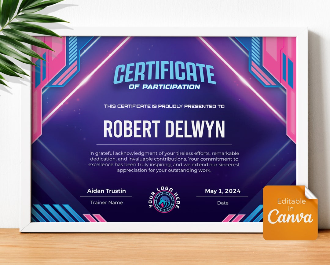 Editable Certificate Competition Template, Printable Certificate of ...