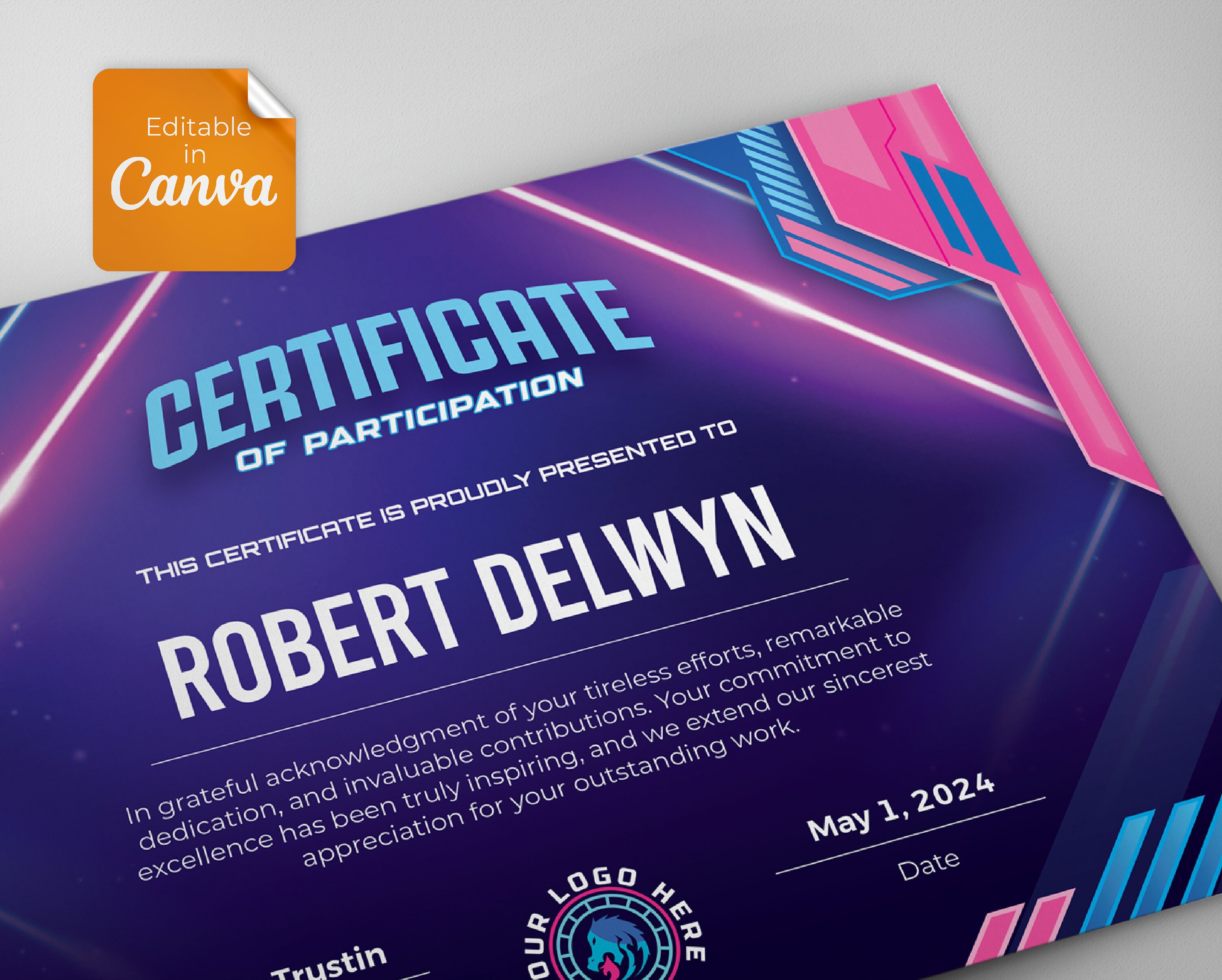 Editable Certificate Competition Template, Printable Certificate of ...